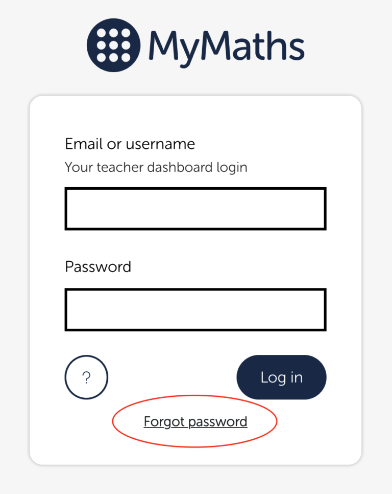 Forgot my password (teacher accounts) - MyMaths help and support